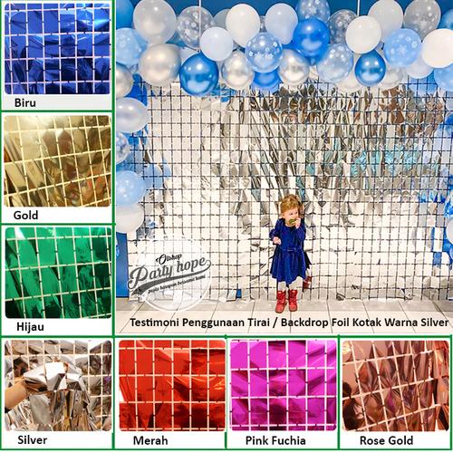 Jual Tirai Rumbai Foil Kotak / Backdrop Foil Curtain / Tirai Foil ...