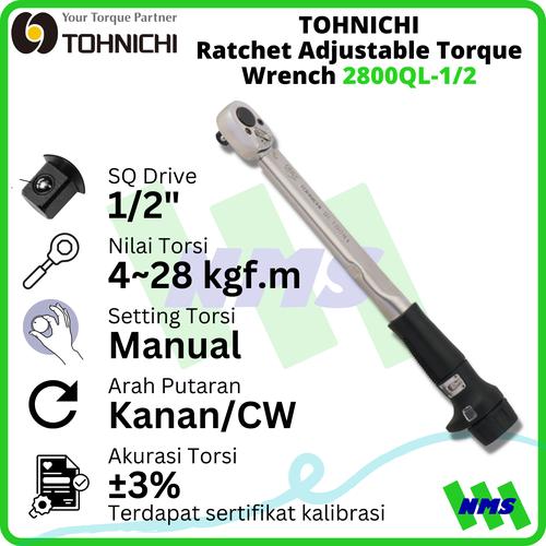 Jual Kunci Torsi TOHNICHI 2800QL-1/2 400-2800 kgf.cm Torque Wrench ...