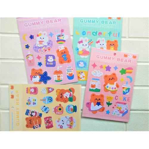 Jual Sticker Bear Tahan Air Beruang Rabbit Cute Deco Binder Stiker 1 ...