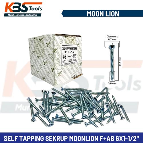 Jual [1 Box] FAB Sekrup Tapping 6 x 1-1/2" MOONLION - Skrup 4 cm MOON ...