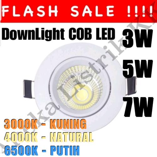 Jual DOWNLIGHT LED COB 3W 5W 7W DL HALOGEN SPOT SOROT 3 5 7 W WATT TERANG - 3000K KUNING, 3Watt ...