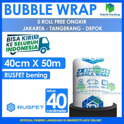 Jual Plastik Bubble Wrap 40cm x 50m RUSFET Bubblewrap Packing Babel ...