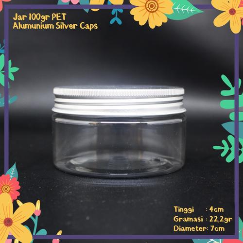 Jual POT JAR 100GR 100 GRAM TUTUP ALUMUNIUM BENING JAR PET 100ML 100 ML ...
