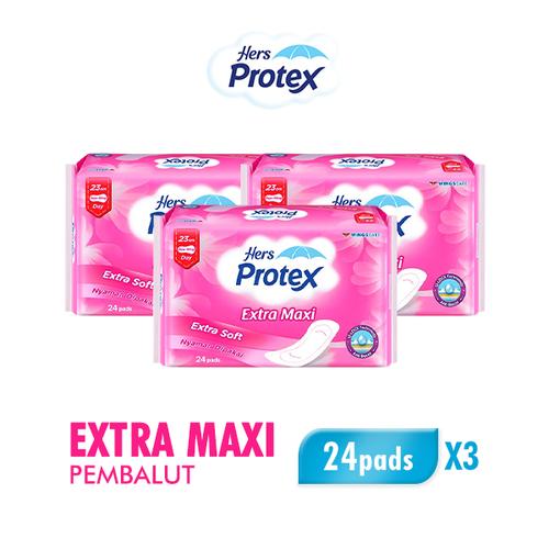 Promo Hers Protex Pembalut Wanita Extra Maxi 23 cm 20 pads x 3 Pcs - - Wings Official Store ...