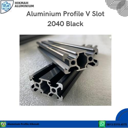 Jual Aluminium Profile 2040 V Slot Black Pjg = 6 meter - Kab. Bekasi ...