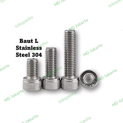 Jual Baut L Stainless M6x30, M6x35, M6x40, M6x45, M6x50 Hex Socket Head ...