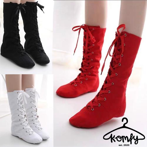 Jual sepatu tali kain kanvas line dance senam ankle boots women canvas ...