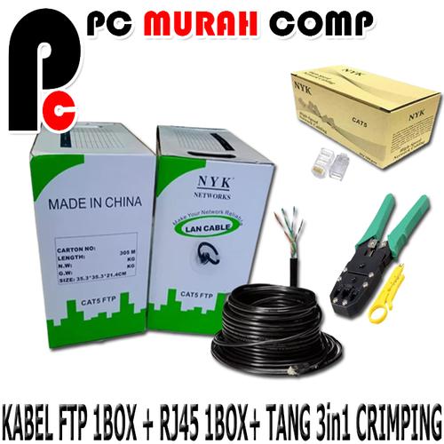 Jual Kabel LAN FTP/UTP CAT5 NYK 1Roll 305Meter DENGAN RJ45 DAN CRIMPING ...