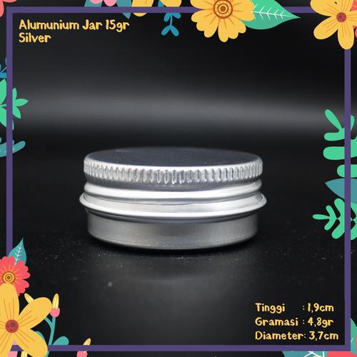 Jual POT JAR ALUMUNIUM 15GR SILVER 15 GR 15ML 15 ML IMPORT THIN CAN CAN ...