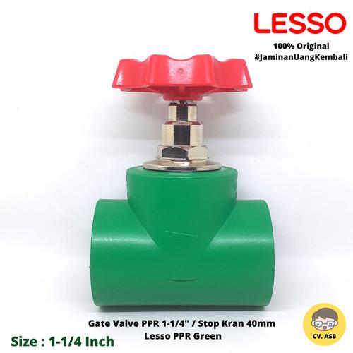 Jual Gate Valve 1-1/4" PPR Stop Kran 40 Inch 40mm Lesso Green LESSO PPR ...