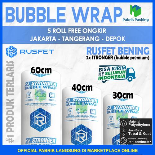 Jual Plastik Bubble Wrap 50Meter RUSFET Bubblewrap Buble Packing Babel ...