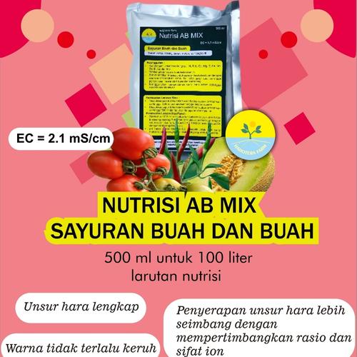 Jual nutrisi ab mix hidroponik sayuran daun dan buah 500 ml (100 L ...