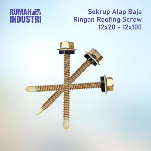 Jual Sekrup Atap Baja Ringan Baut Roofing Screw SDS Kuning 12x20 12x100 ...