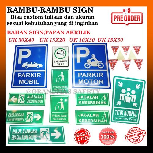 Jual SIGN Traffic Bisa Custom Bebas/Sign Titik Kumpul/Rambu Sign Parkir ...