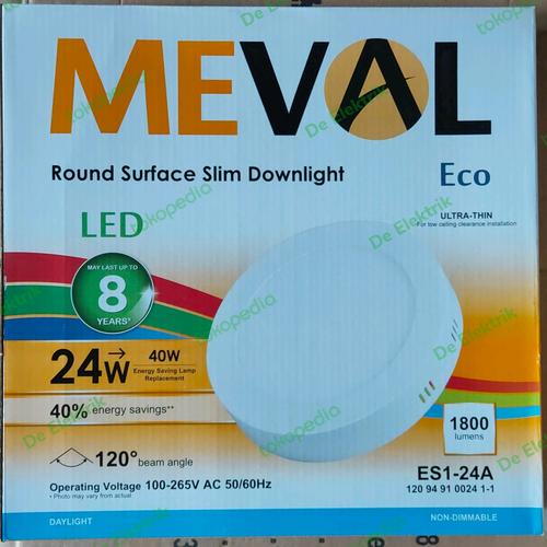 Jual Lampu Downlight LED Panel Bulat Outbow 24w 11" MEVAL ECO Putih ES1 ...