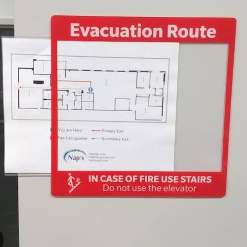 Jual akrilik custom evacuation insert plan sign tanda papan board map ...