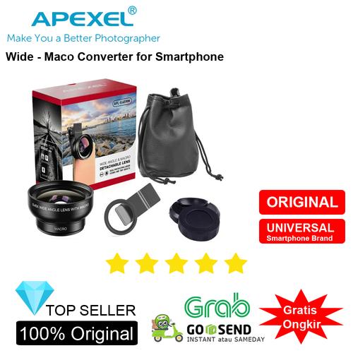 Jual Apexel Lens Converter Wide & Macro 37mm for Smartphone - OEM ...