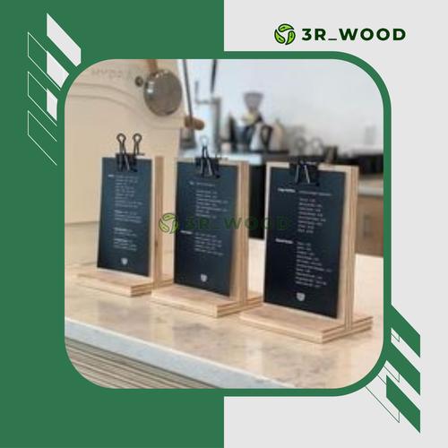 Jual Menu Stand And Wooden Menu Book/Papan Kayu Menu Cafe/Nomor Meja ...