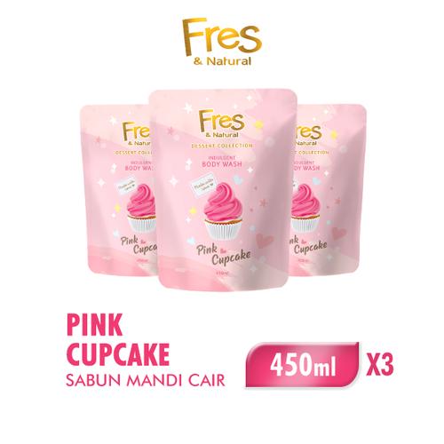 Promo Fres And Natural Sabun Mandi Pink Cupcake 400 ml x 3 Pcs ...