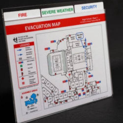 Jual akrilik display evacuation plan sign tanda papan board map holder ...