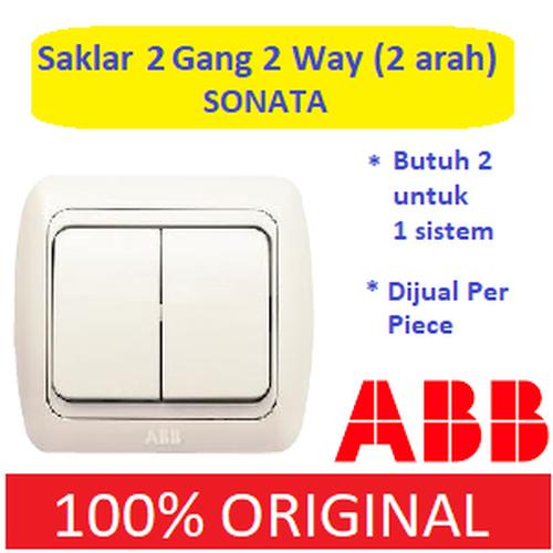 Jual ABB Sonata Saklar 2 Gang 2 Arah (Saklar hotel / Saklar Tangga ...