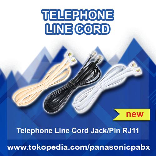 Jual Line Cord Rosette Cable (kabel roset RJ11) - 5M, Putih - Jakarta ...