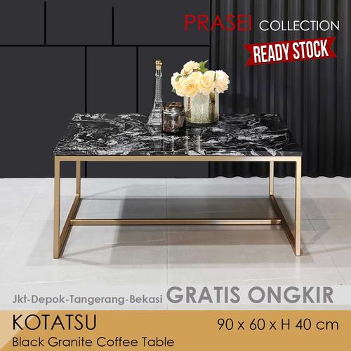 Jual KOTATSU - Black Marble Coffee Table Meja Sofa Tamu Persegi Panjang ...