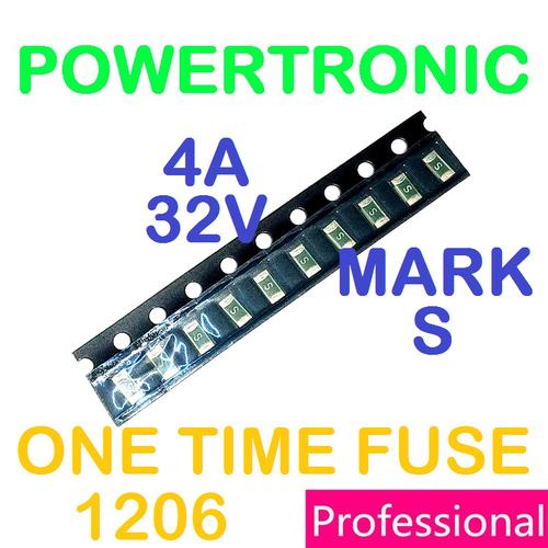 Jual 1206 4A 32V Fuse Fast Blow Acting Marking S SMD One Time Fuse 3216 - Kab. Bogor ...