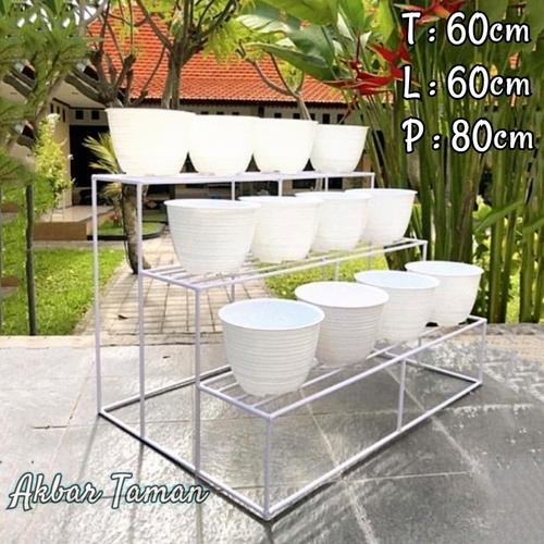 Jual Rak Bunga Susun Besi 3 Tingkat / Rak Pot Tanaman Panjang 80cm ...