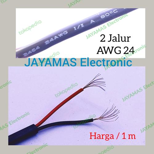 Jual Kabel 2 jalur AWG 24 kabel isi 2 kabel awg24 isi 2 pin 2C harga 1 ...