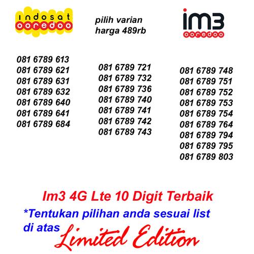 Jual Im3 4G Lte 10 Digit 081 6789 Kartu Perdana Nomor Cantik Indosat ...