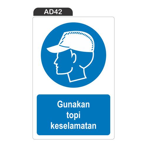Jual RAMBU GUNAKAN TOPI KESELAMATAN - S : 20x30 cm, Sticker Only - Kota ...