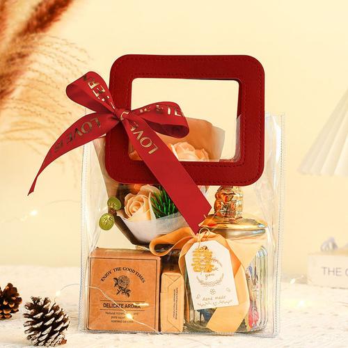 Jual Goodie Bag Leather Handle PVC Premium Tas Mika Tote Bag - MERAH ...