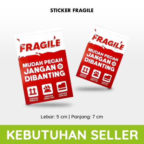 Jual Sticker Fragile Awas Pecah Jangan Dibanting Tempelan Paket Online ...