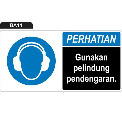 Jual RAMBU PERHATIAN GUNAKAN PELINDUNG PENDENGARAN - S : 20x10 cm ...