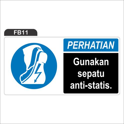 Jual RAMBU PERHATIAN GUNAKAN SEPATU ANTI-STATIS - S : 20x10 cm, Sticker ...