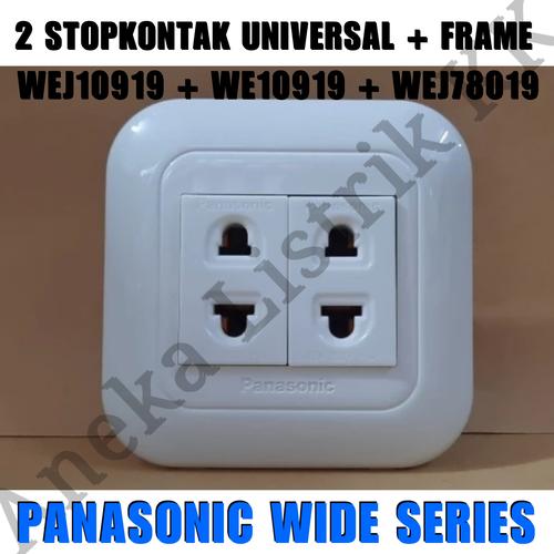 Jual PANASONIC STOP KONTAK DOUBLE UNIVERSAL + FRAME WEJ10919 + WEJ78029 ...