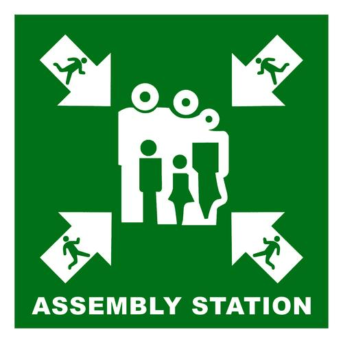 Jual STICKER SAFETY SIGN IMO PERKAPALAN ASSEMBLY STATION 15X15 / STIKER ...