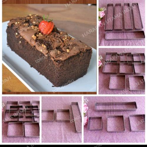 Jual ring kue persegi panjang tinggi 5cm/ring cookie Cutter/ring roti ...