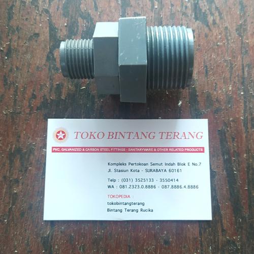 Jual double nepel 1 x 1/2 pvc / double drat luar / dobel nepel pvc 1 x ...