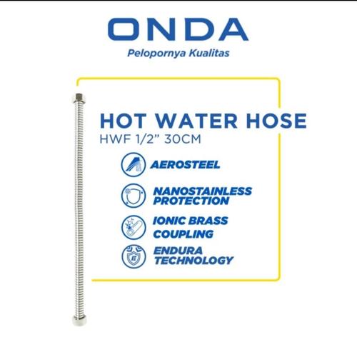 Jual Flexible HWF 1/2" Inch Hot Water Hose ONDA 30 cm / Selang Fleksibel Air Panas Slang Kamar ...