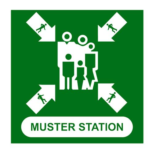 Jual STICKER SAFETY SIGN IMO PERKAPALAN MUSTER STATION 15X15 /STIKER ...