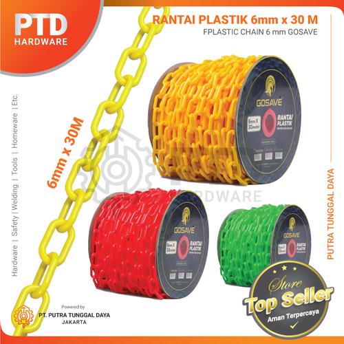 Jual Rantai Plastik PerRoll 6 mm x 30 m Traffic Cone / Plastic Chain ...