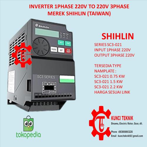 Jual Inverter SHIHLIN 1Hp 0.75Kw Taiwan In 1phase 220v Out 3phase 220v ...