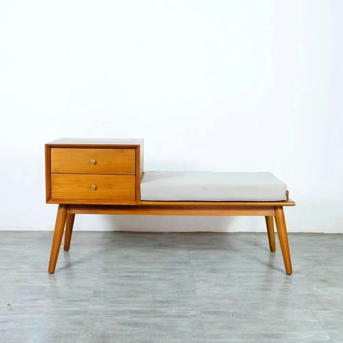 Jual Bench Kursi Sofa Meja Telepon Retro Kayu Jati Minimalis 2 Laci ...