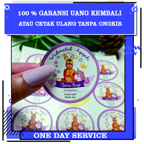Promo Stiker Label Bulat Aqiqah Sticker Bulat Aqikah Stiker Akikah Anak ...