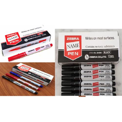 Jual Spidol Name Pen Zebra Oil Base Fine (ZEBRA NAME PEN) BLACK BLUE ...