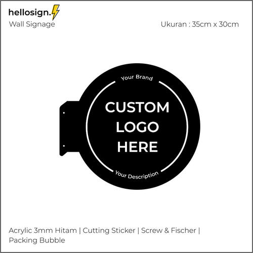 Jual Custom Signage Akrilik | Acrylic | Kustom Papan Sign Bulat ...