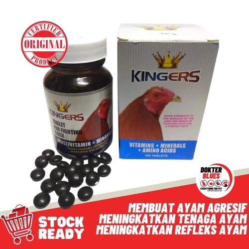 Jual Vitamin Ayam KINGERS (100 Pil) Suplemen Obat Ayam Tarung Pisau ...