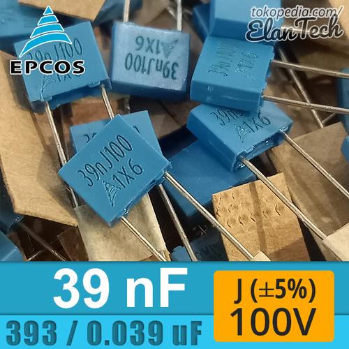 Jual Epcos 39nF / 393 / 0.039uF J 100V 39 nF Capacitor Kapasitor ...